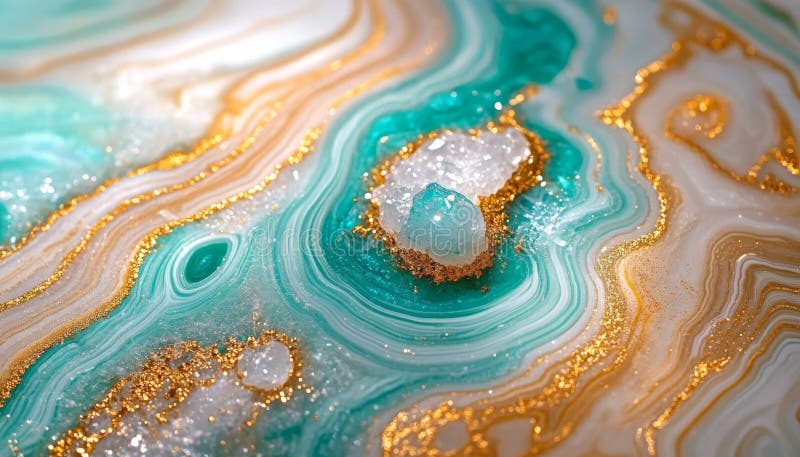 Turquoise and Gold Marble Agate, White Onyx, Geode Texture, Luxurious ...