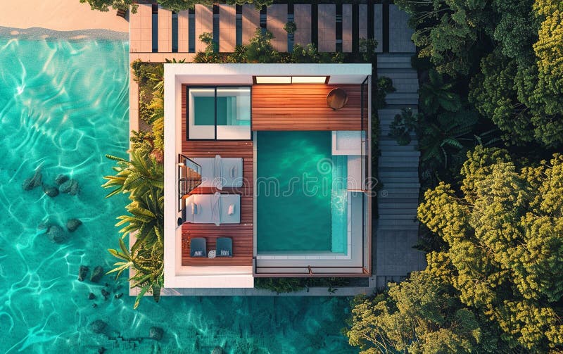 Turquoise Green Two-Floor House -Generative Ai Stock Image - Image of ...