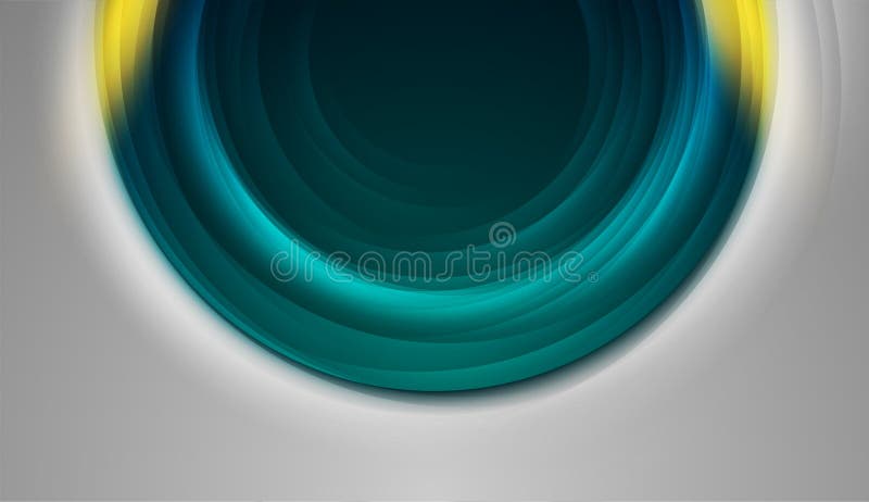 Turquoise and Grey Glowing Shiny Circles Abstract Background Stock ...