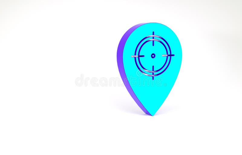 Turquoise Hunt Place Icon Isolated on White Background. Navigation ...