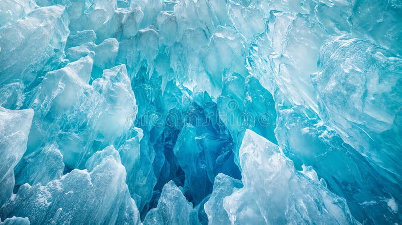 Turquoise Ice Formations Creating Stunning Visual in Frozen Landscape ...