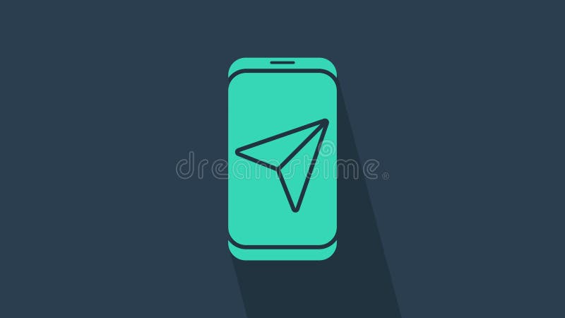 Turquoise Infographic of City Map Navigation Icon Isolated on Blue ...