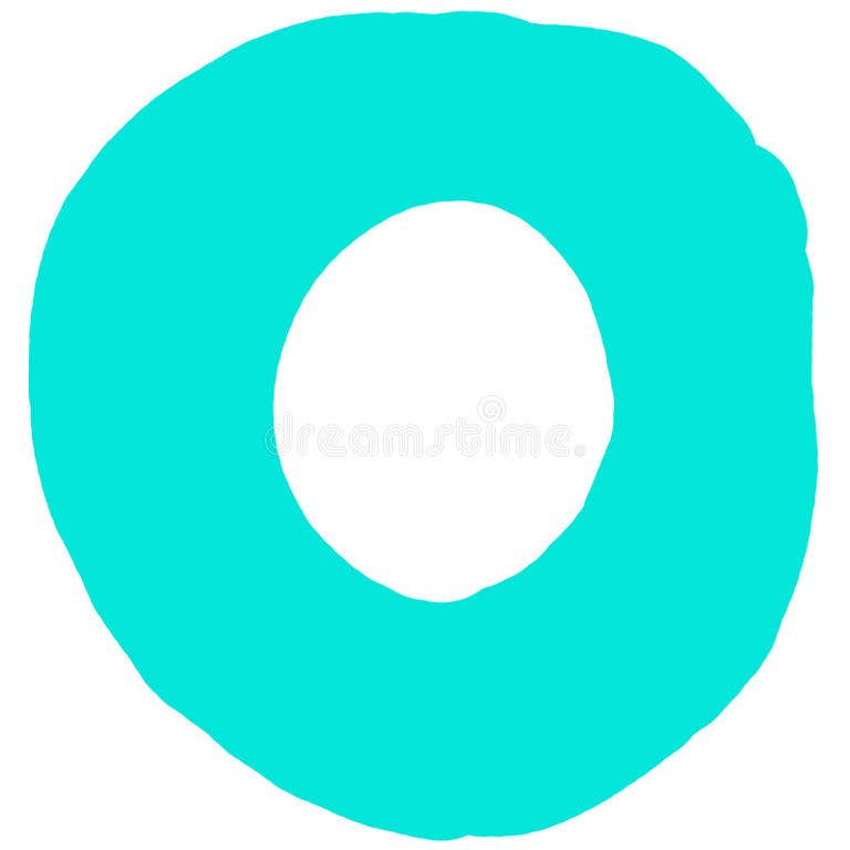 Turquoise Irregular Circle Framing White Copy Space on Solid Background ...