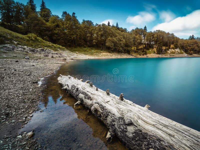 Turquoise Lake in Mountains Stock Photo - Image of landscape, scenery ...