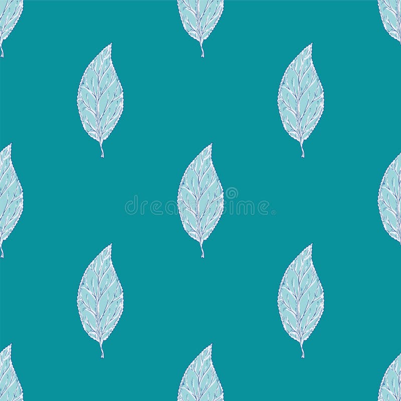 Turquoise Leaves Pattern stock vector. Illustration of garden - 138964693