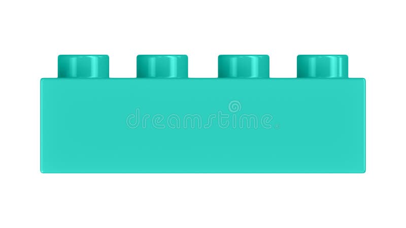 Turquoise Lego Block Isolated on a White Background. Stock Illustration ...