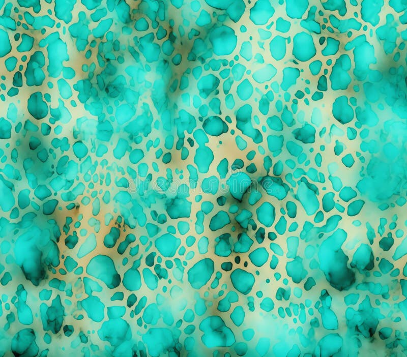 Turquoise Leopard Print Wallpaper Pattern with Dark Bronze and Emerald ...