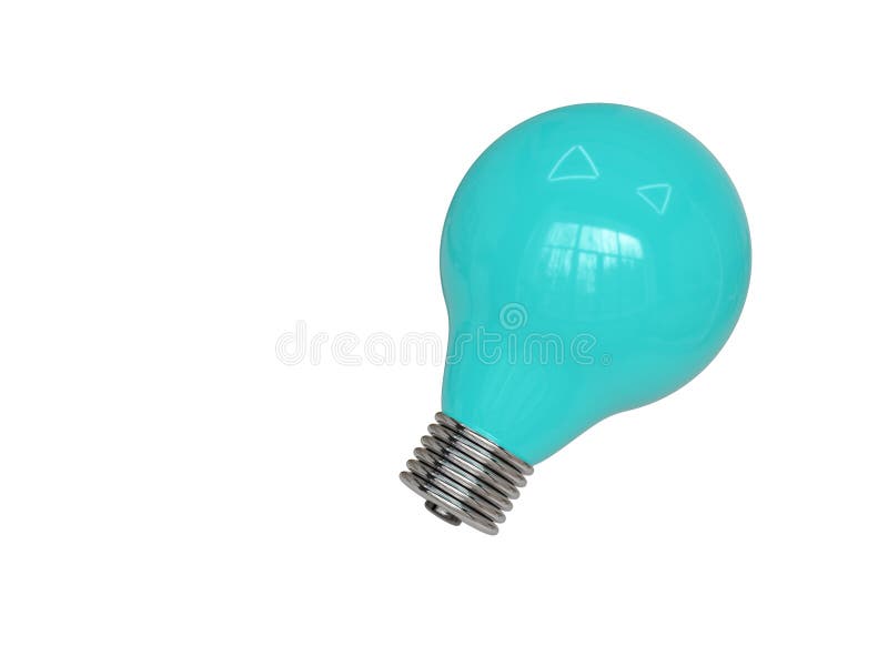 Turquoise Light Bulb. 3d Render Stock Illustration - Illustration of ...