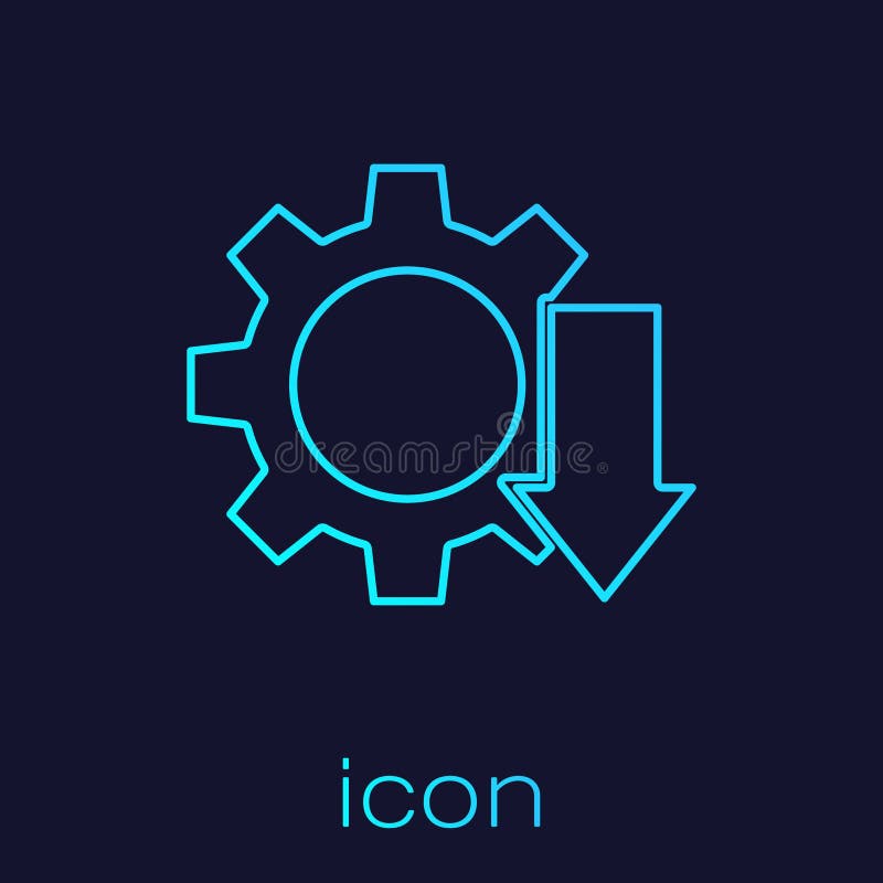 Turquoise Line Cost Reduction Icon Isolated on Blue Background. Vector ...