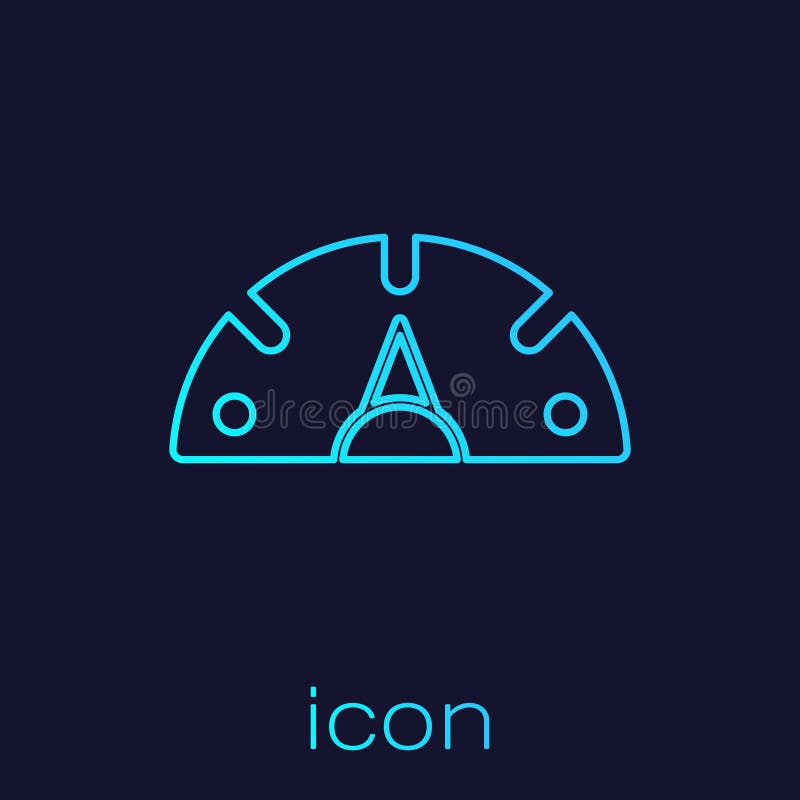 Turquoise Line Speedometer Icon Isolated on Blue Background. Vector ... Turquoise Line Speedometer Icon Isolated on Blue Background. Vector ...