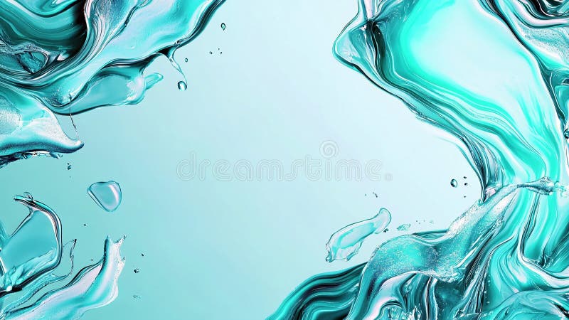 Turquoise Liquid Abstract Water Background Copy Space Computer ...