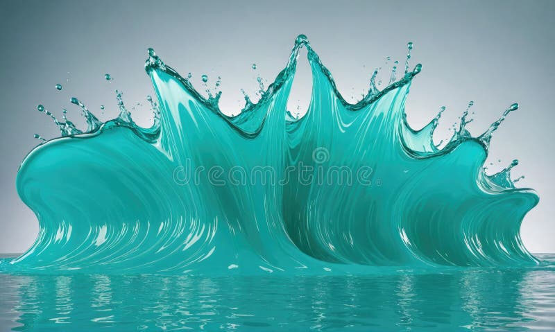 A Turquoise Liquid Splash Creates a Dynamic Wave, Showcasing the ...