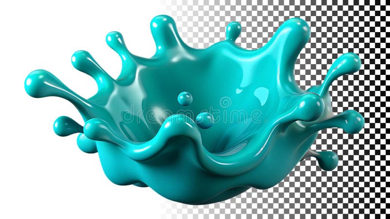 Turquoise Liquid Splash, Vibrant Fluid, Dynamic Motion, Abstract Wave ...