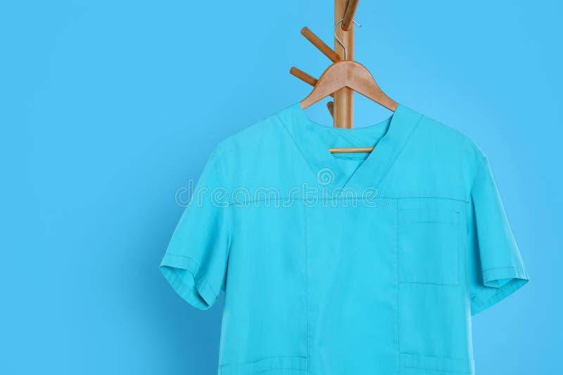 Turquoise Medical Uniform and Stethoscope Isolated on White Stock Image ...