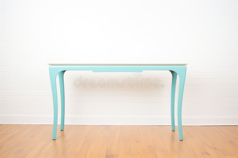 Turquoise Mid-century Modern Console Table Against a Non-descript White ...