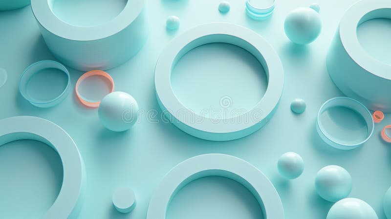 Turquoise Minimalist Abstract Background Pattern of Various Size ...