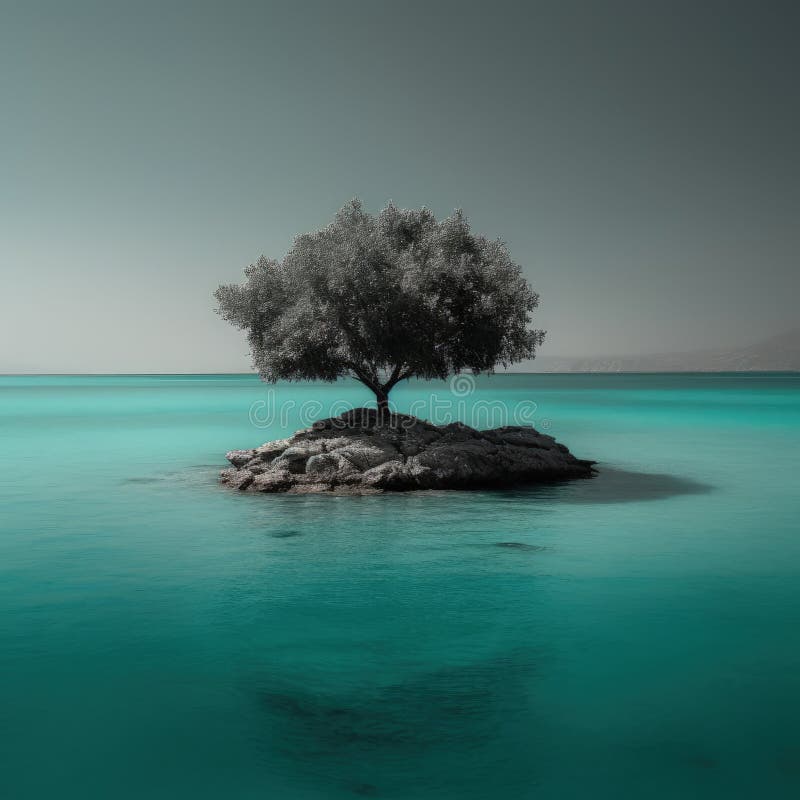 Turquoise Minimalistic Scenery for Web and Print Design. Stock ...