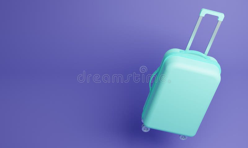Turquoise Modern Suitcase with Handle and Wheels. 3d Rendering Stock ...