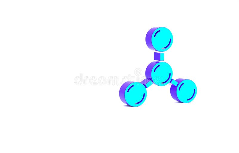 Turquoise Molecule Icon Isolated on White Background. Structure of ...