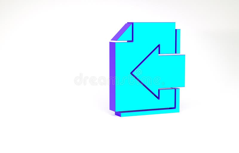 Turquoise Next Page Arrow Icon Isolated on White Background. Document ...