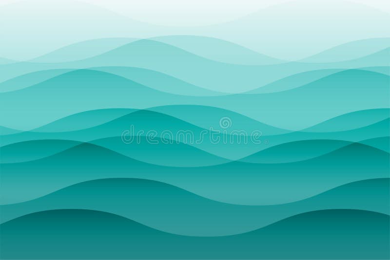 Turquoise Ocean Color Sea Waves with Ripples Background Stock Vector ...