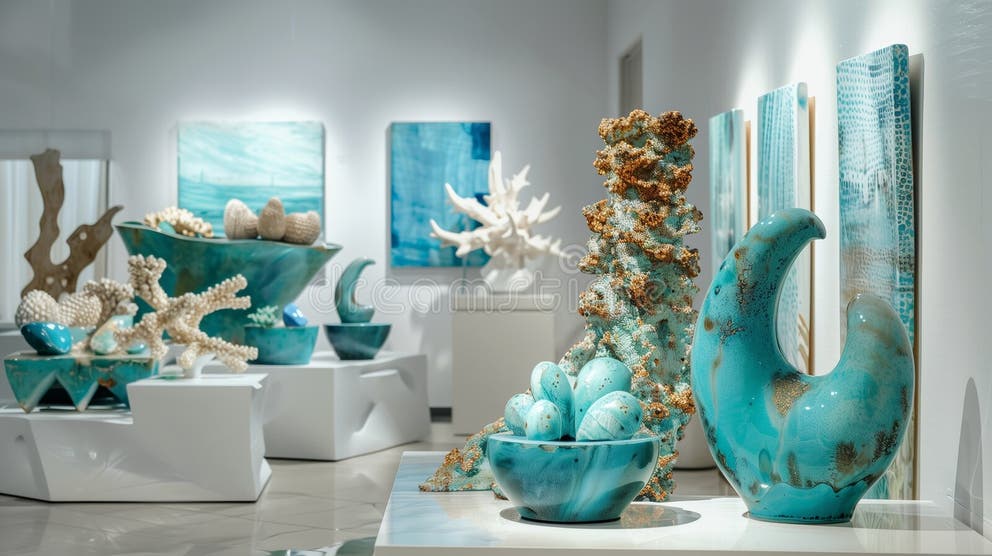 Turquoise Ocean Product Display Stock Image - Image of empty, nature ...