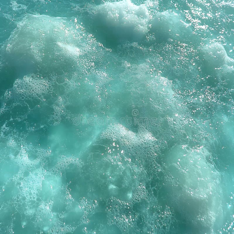 Turquoise Ocean Water Bubbles Texture Background Image Stock ...