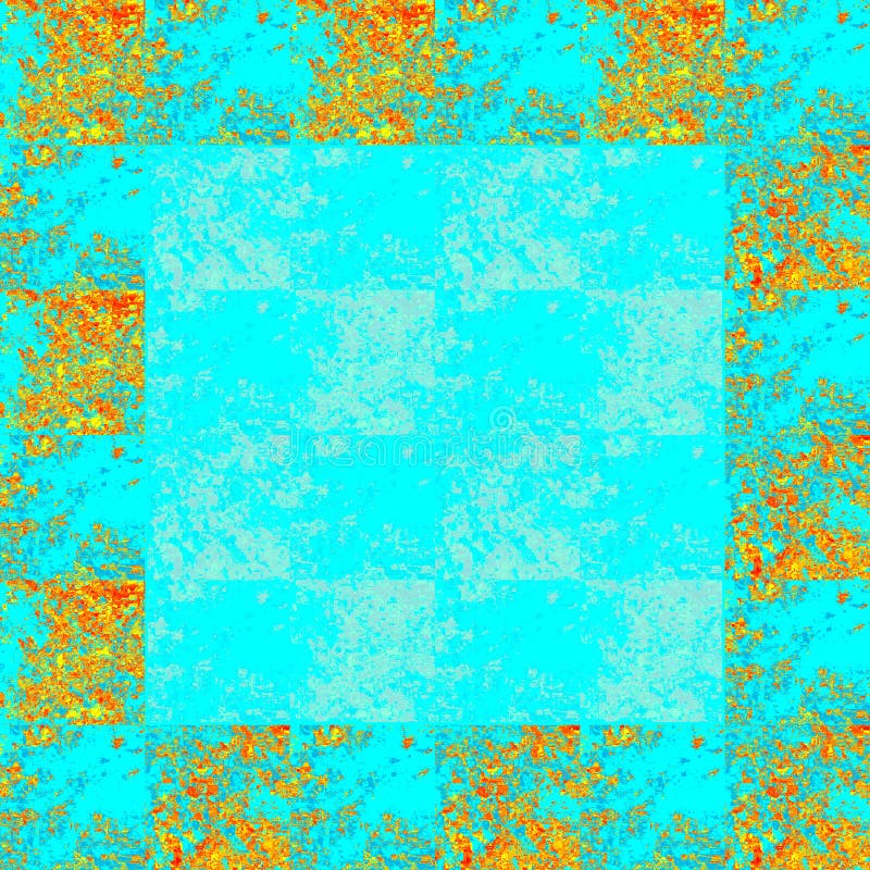 Turquoise Orange Square Frame Stock Illustration - Illustration of ...