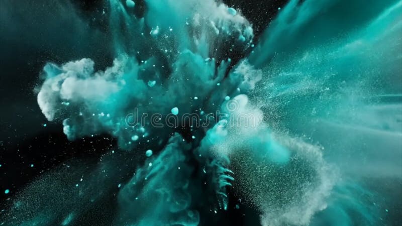 Turquoise Paint Explosion Splash Abstract Background. Colorful Cloud ...