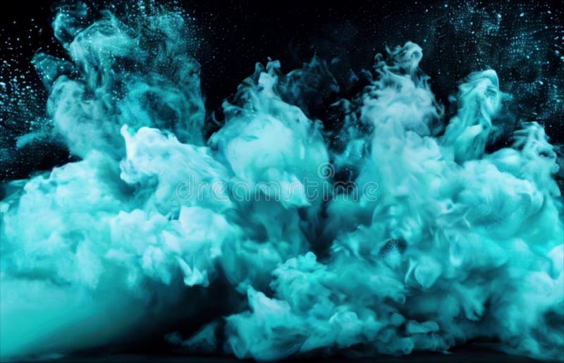Turquoise Paint Explosion Splash Abstract Background. Colorful Cloud ...