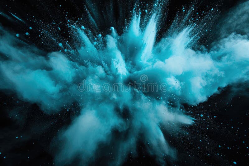 Turquoise Paint Explosion Splash Abstract Background. Colorful Cloud ...
