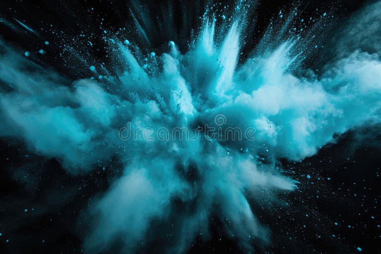 Turquoise Paint Explosion Splash Abstract Background. Colorful Cloud ...