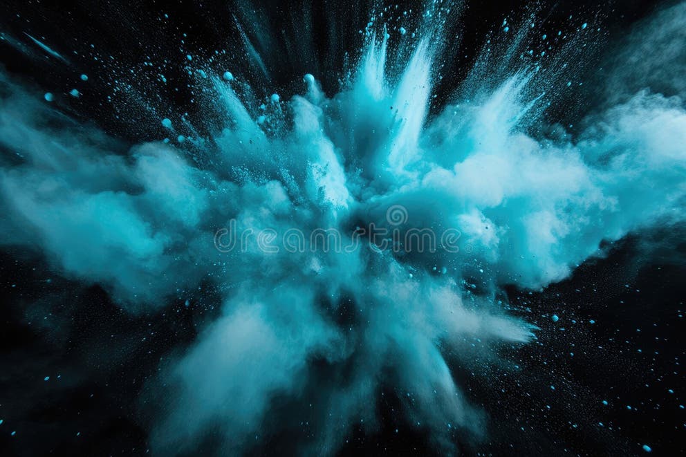Turquoise Paint Explosion Splash Abstract Background. Colorful Cloud ...