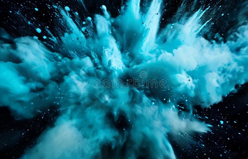 Turquoise Paint Explosion Splash Abstract Background. Colorful Cloud ...