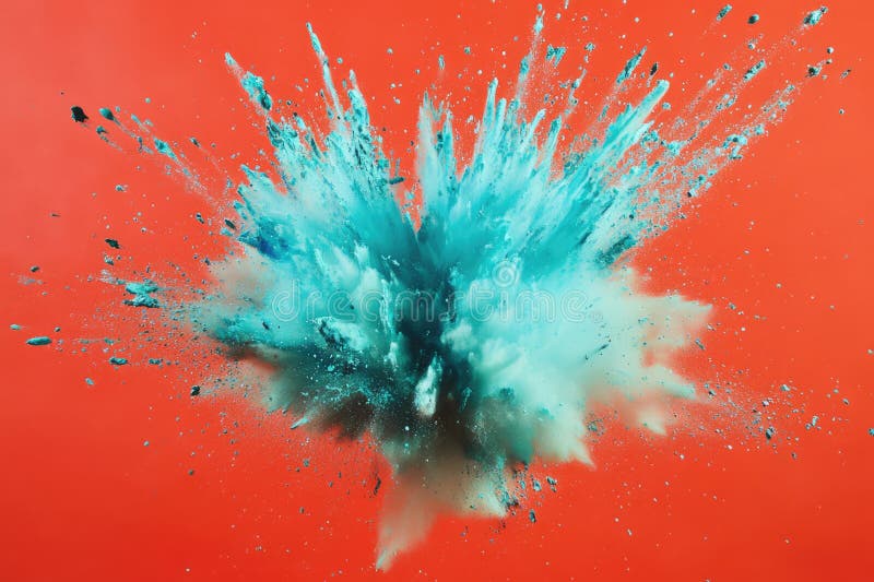 Turquoise Paint Explosion Splash Abstract Background. Colorful Cloud ...