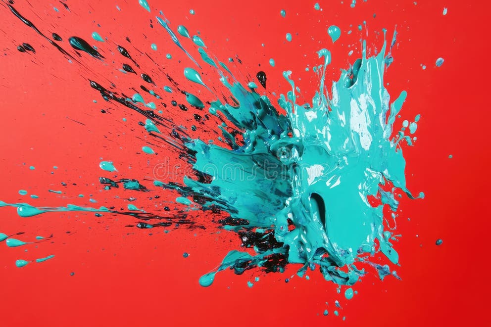 Turquoise Paint Explosion Splash Abstract Background. Colorful Cloud ...