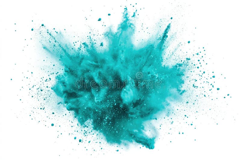 Turquoise Paint Explosion Splash Abstract Background. Colorful Cloud ...