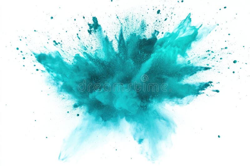Turquoise Paint Explosion Splash Abstract Background. Colorful Cloud ...