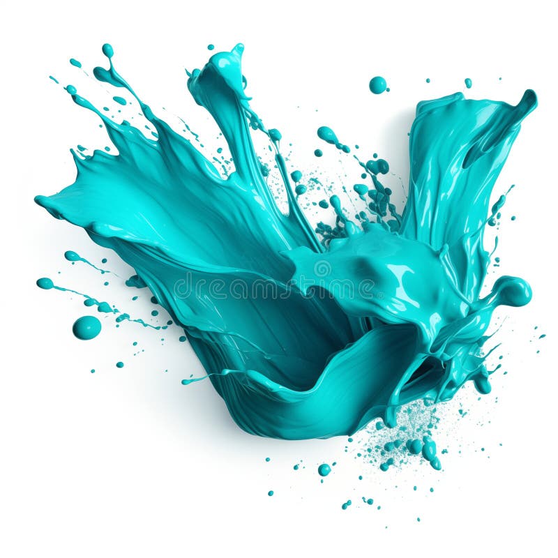 Turquoise Paint Splash on White Background Stock Illustration ...
