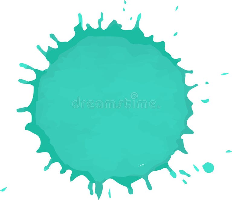 Turquoise Paint Stain with Soft Edges and Expressive Splash Shape ...