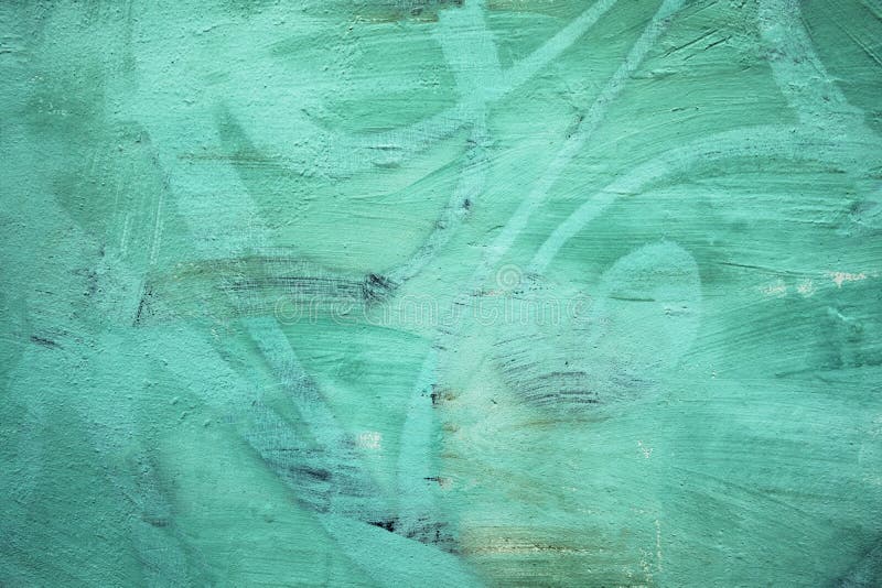 Turquoise Painted Wall with Deep Relief and Black Spots of Dirt. Rough ...