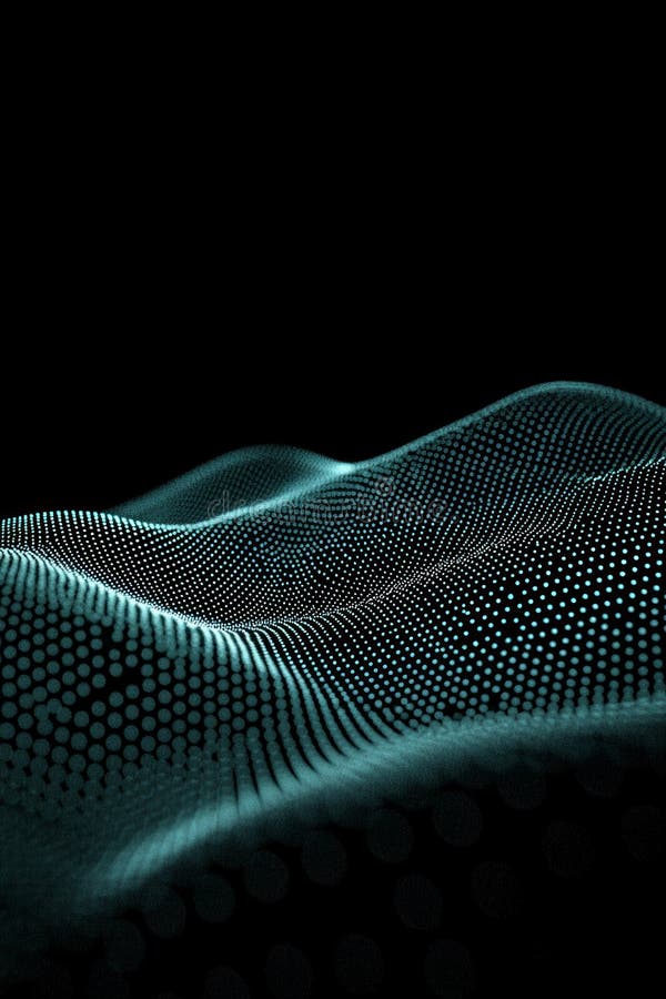 Turquoise Particles Create a Mesmerizing Wave-like Formation Against a ...