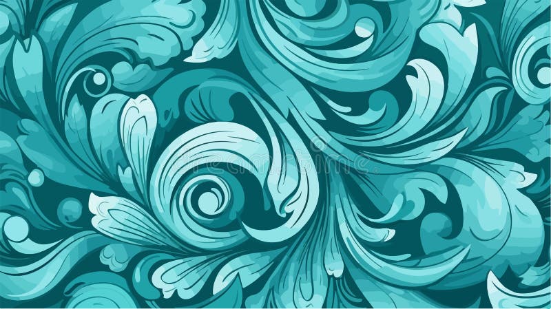 Turquoise Pattern Cartoon Vector Illustration Stock Vector ...