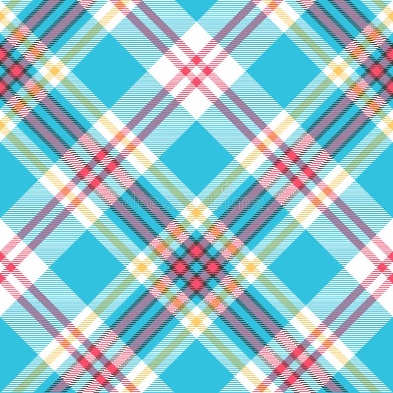 Turquoise Plaid Check Fabric Seamless Pattern Stock Vector ...