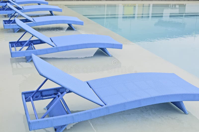 Turquoise Pool Benches stock photo. Image of line, comfortable - 44829752