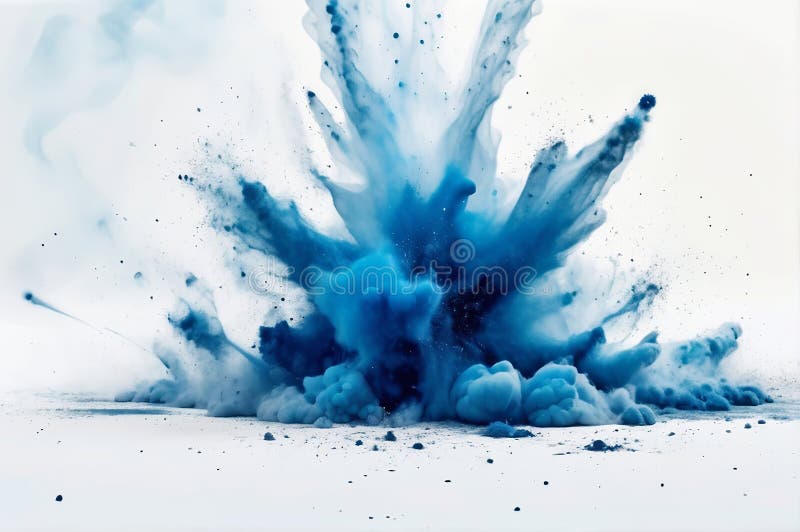 Turquoise Powder Explosion on a White Background, Creating a Vibrant ...