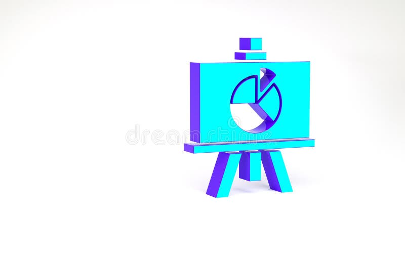 Turquoise Pie Chart Infographic Icon Isolated on White Background ...