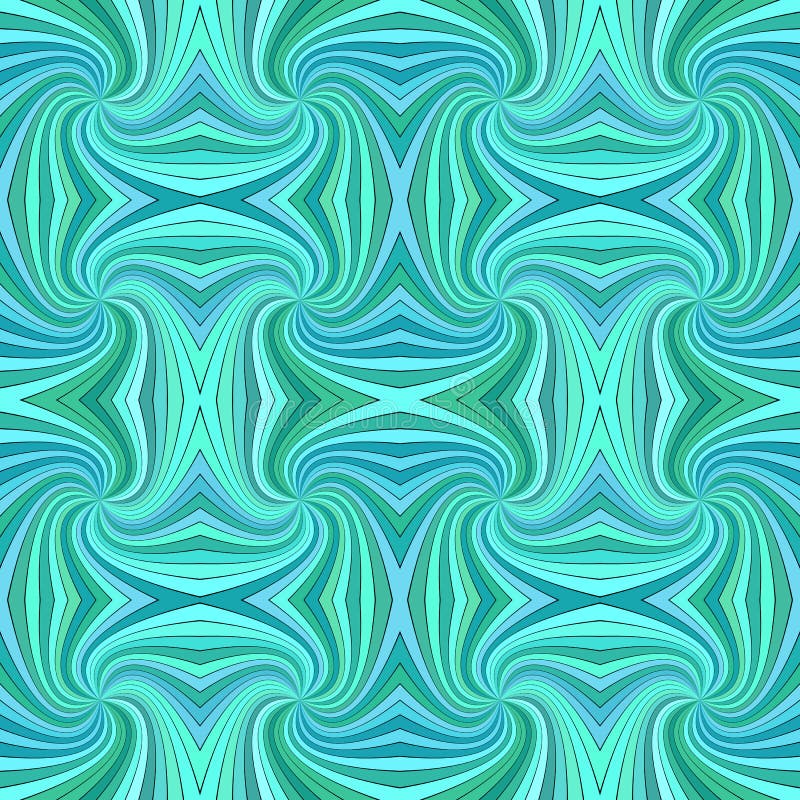 Turquoise Psychedelic Abstract Seamless Striped Spiral Pattern ...