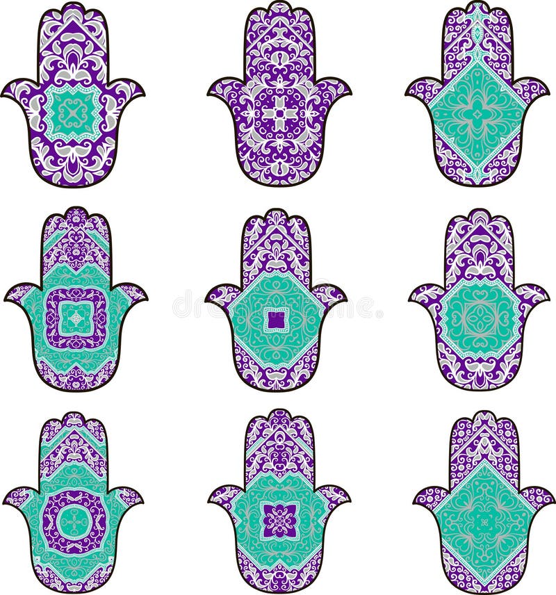 Jewish Sacred Amulet. Hamsa Stock Vector - Illustration of amulet ...