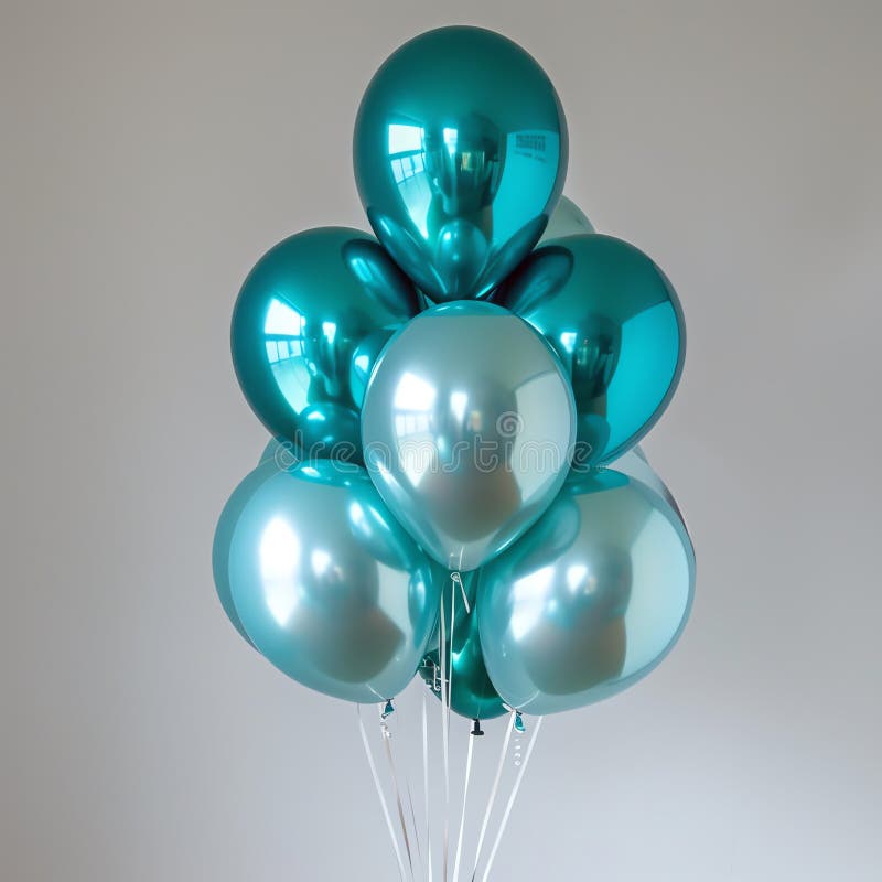 Turquoise Rectangular Shaped Foil Balloon Stock Illustration ...